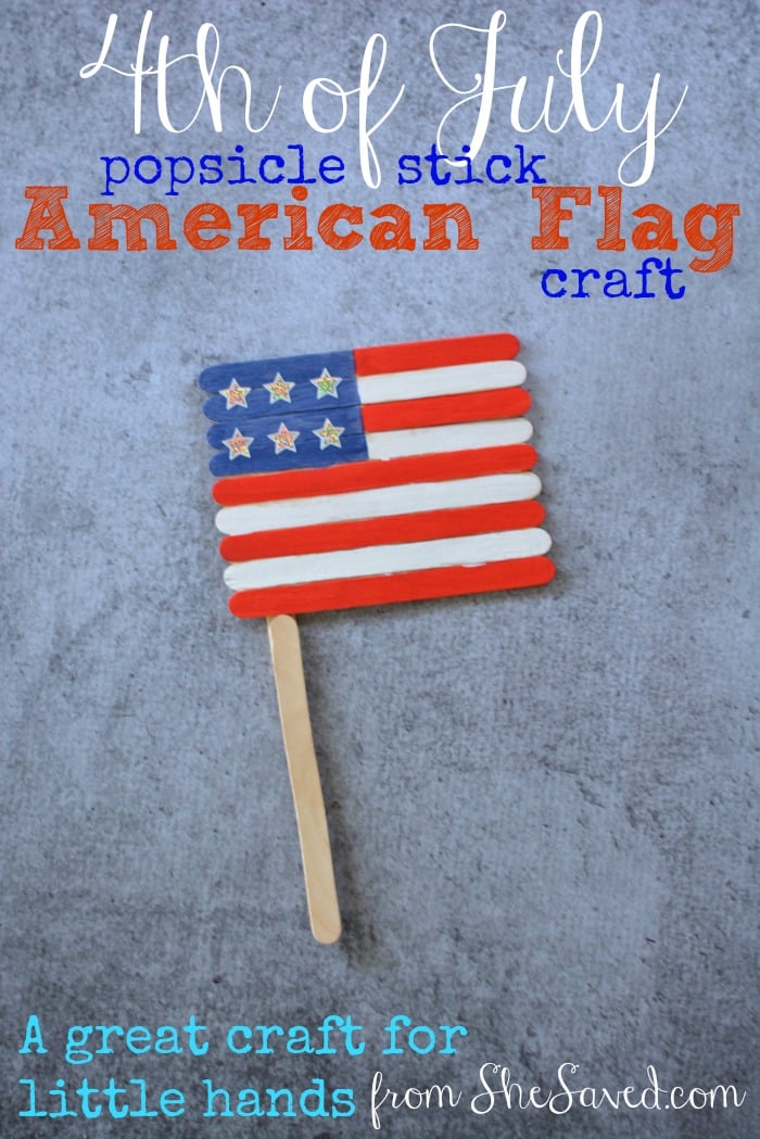 4th of July Project: Popsicle Stick Flag Craft - SheSaved®