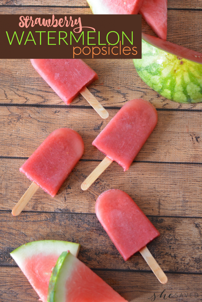 Strawberry Watermelon Popsicles Recipe - SheSaved®