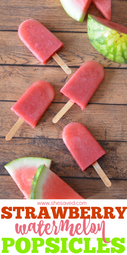 Strawberry Watermelon Popsicles Recipe - SheSaved®